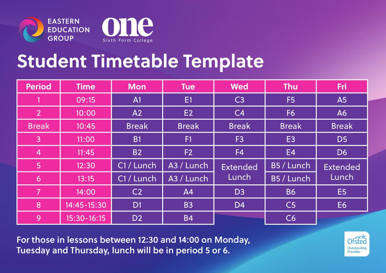Timetable at ONE by Eastern... - Flipsnack
