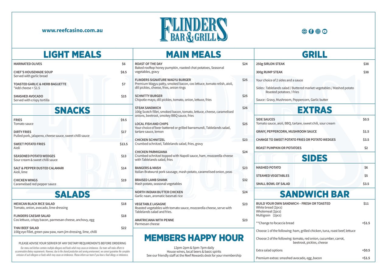 Flinders Menu UPDATED 19 SEP by The Reef Hotel... - Flipsnack