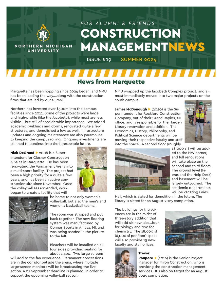 NMU Construction Management 2024 Newsletter by Northern... - Flipsnack