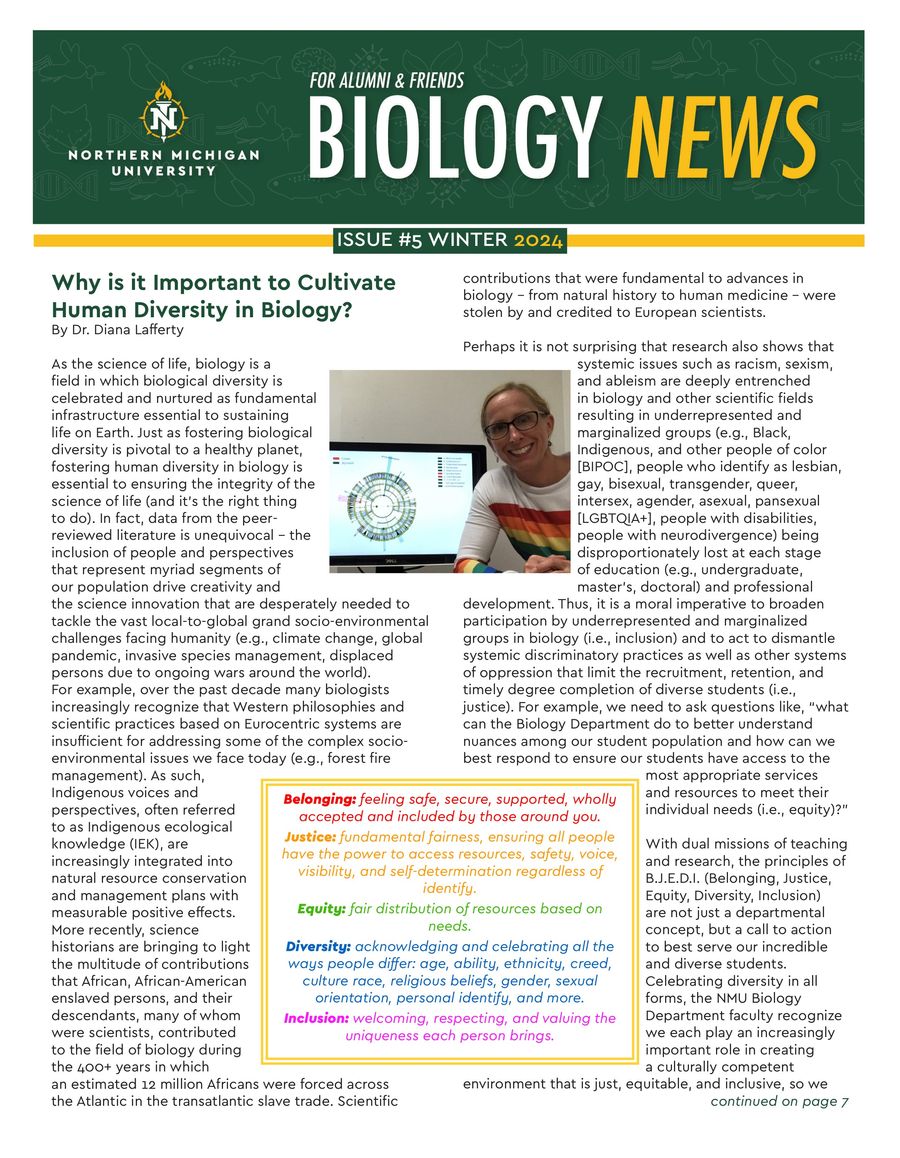 NMU Biology Newsletter Winter 2024 by Northern... - Flipsnack