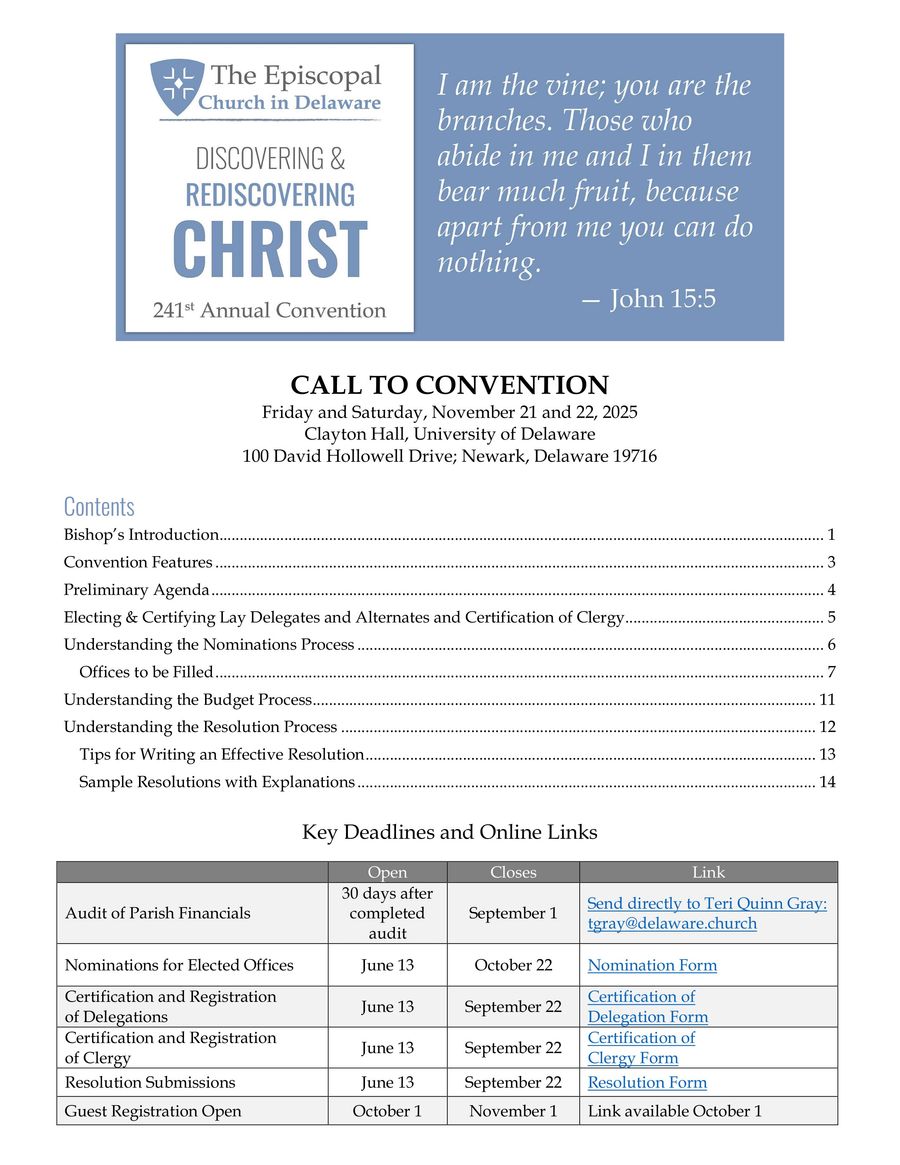 Call to Convention: 241st Annual Convention by The... - Flipsnack