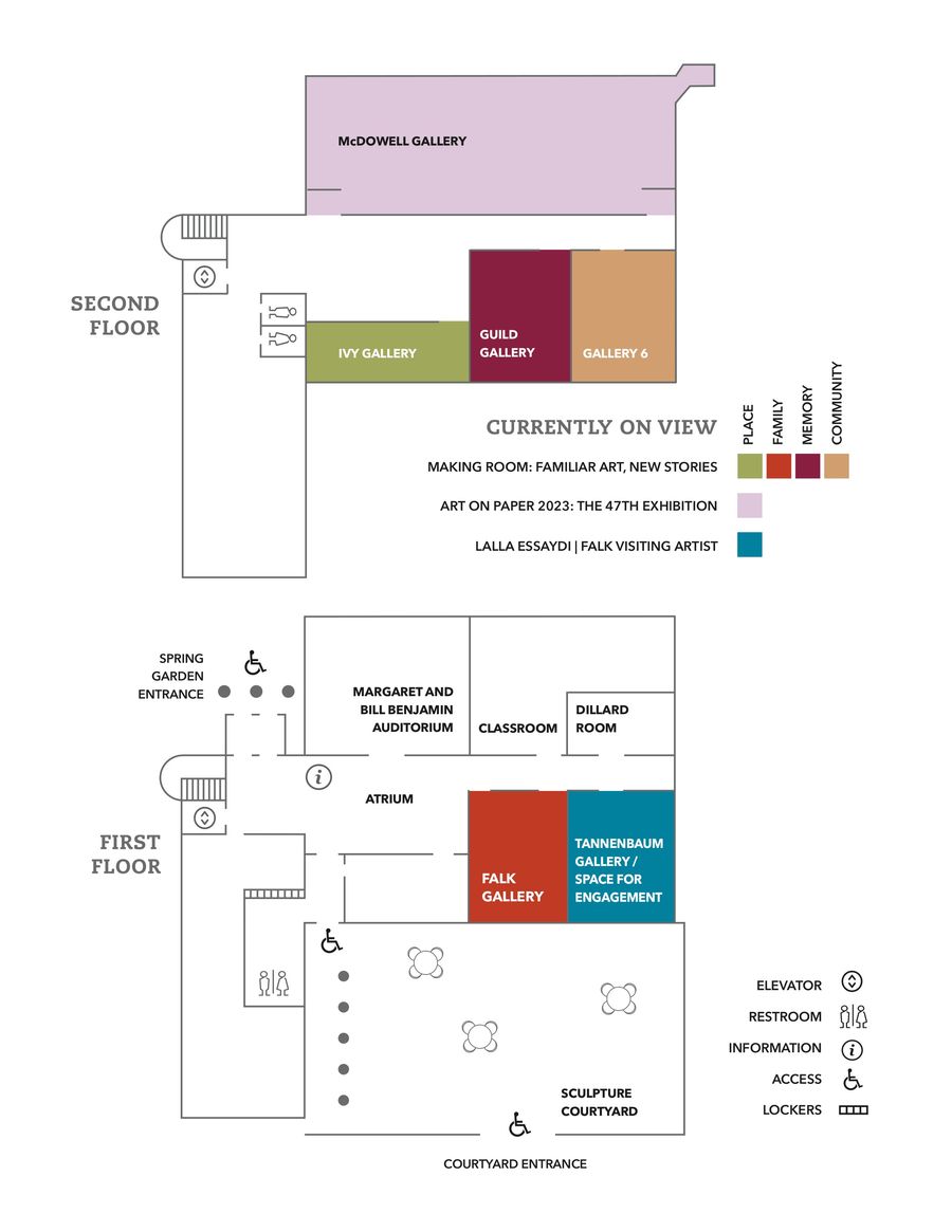 Weatherspoon Art Museum Winter 2024 Gallery Map by Loring Mortensen ...