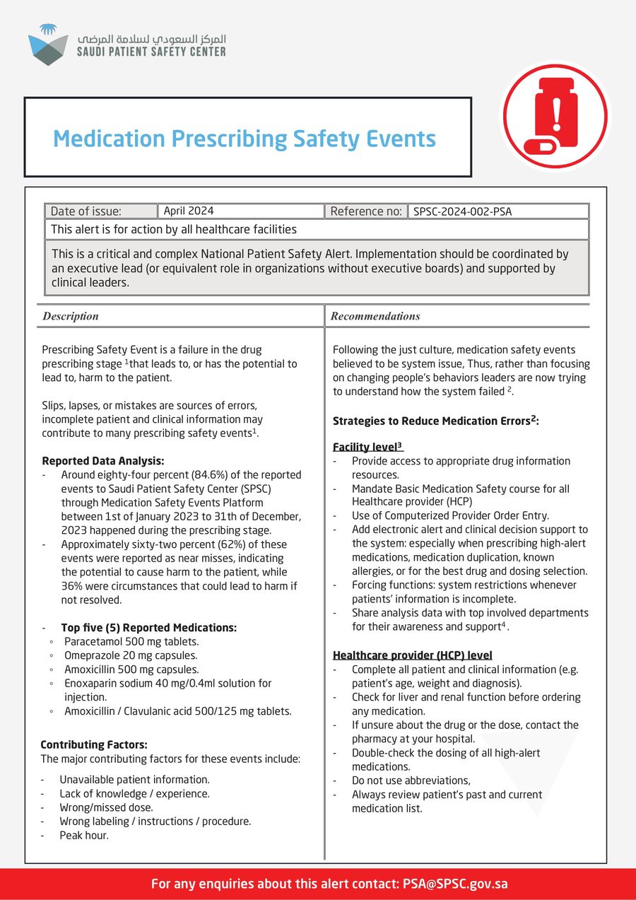 Medication Prescribing Safety Events by SPSC_KSA - Flipsnack