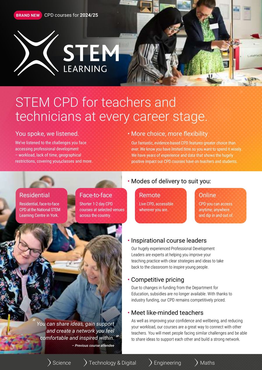 STEM CPD Flyer July 2024 by STEM Learning