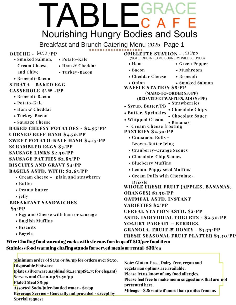 Table Grace Catering Menu 2025 by Ken Exner - Flipsnack