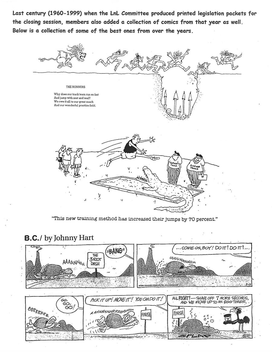 2024 Track and Field Themed Comic Strips from the Past by sarah.linehan ...