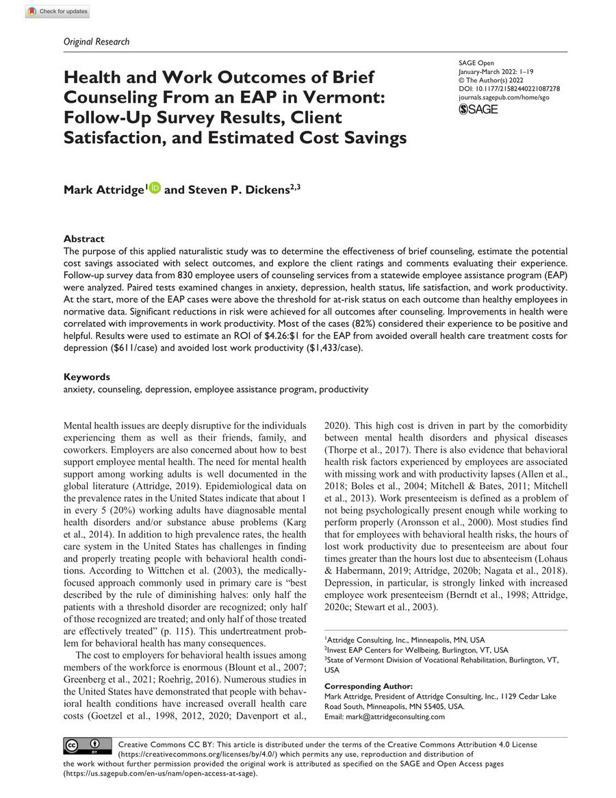 EAP Outcome Study by Steve Dickens - Flipsnack